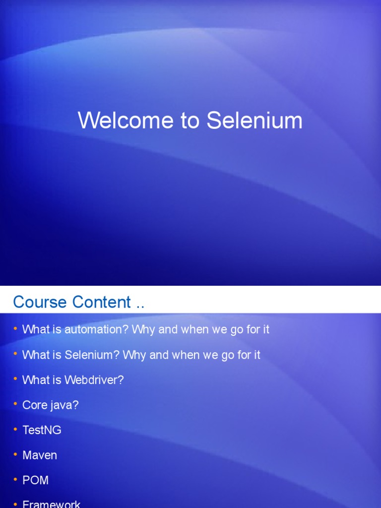 Selenium Introduction | PDF