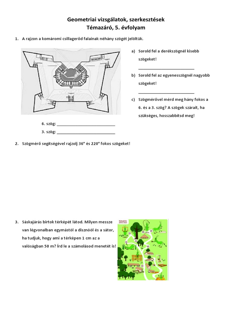 5 Geometriai Vizsgálatok, Szerkesztések Felmérő | PDF