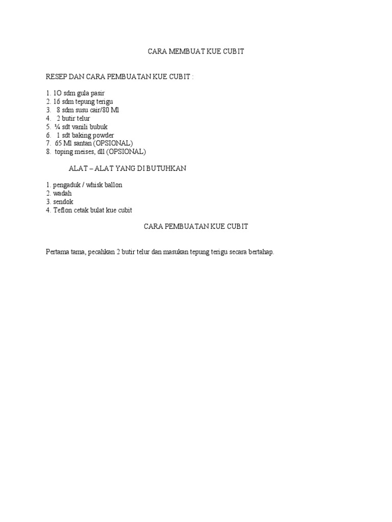 Cara Membuat Kue Cubit | PDF