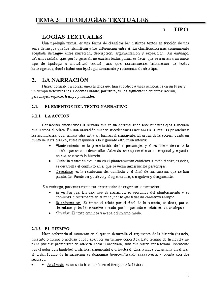 Tipos de textos narrativos | PDF | Narración | Adverbio