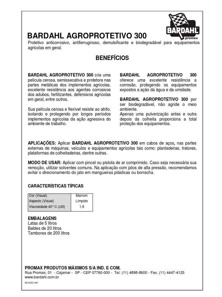 Bardahl Agroprotetivo 300 | PDF
