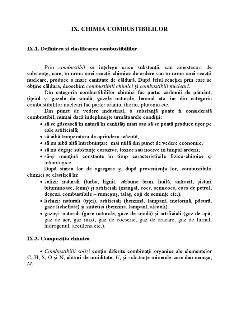 c9 Chimia Combustibililor | PDF