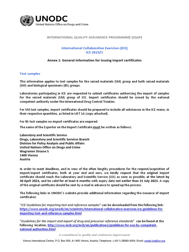 Import Guidelines for Test Samples | PDF | Psychoactive Drugs | Drugs ...