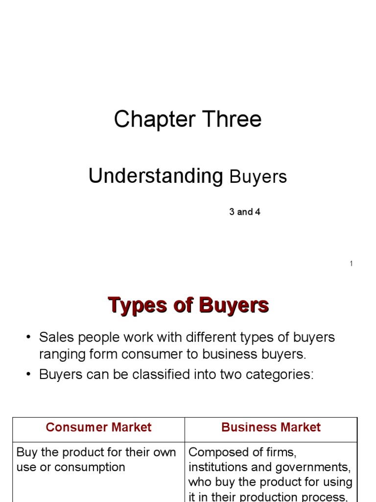 Chapter 3 Understanding Buyers | PDF | Sales | Procurement