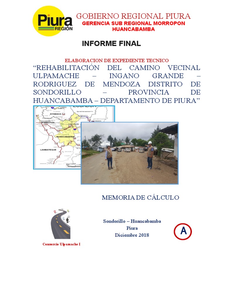 Memoria de Calculo Del Proyecto | PDF | La carretera | El niño Memoria de Calculo Del Proyecto | PDF | La carretera | El niño