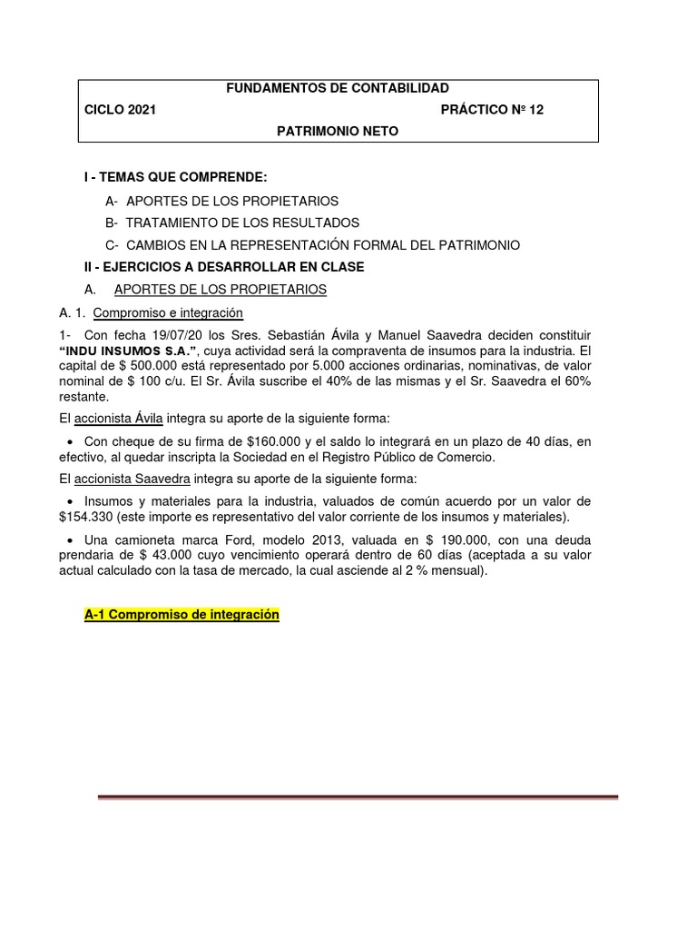 Solución TP 12 | PDF | Dividendo | Compartir (Finanzas)