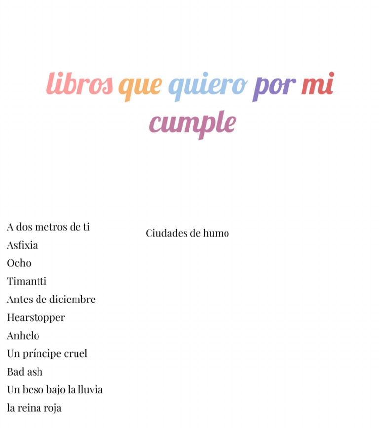 Libros Cumple | PDF