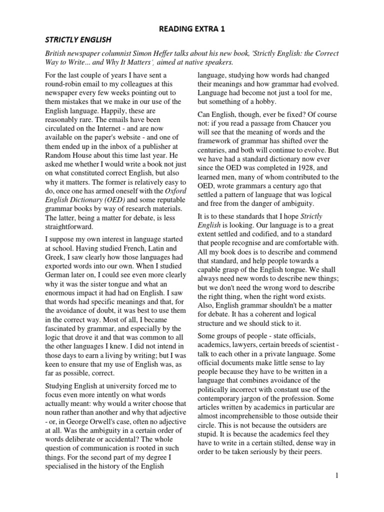 3-Reading Practice 1 | PDF | English Language | Grammar