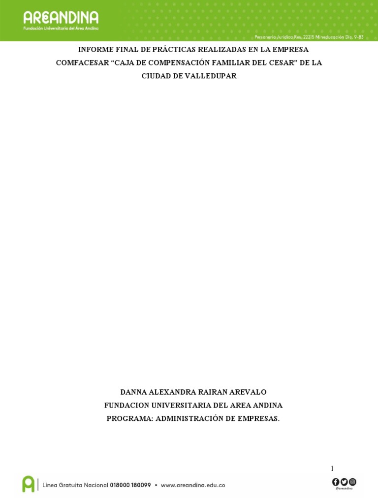 Informe de Prácticas en Comfacesar | PDF | Análisis FODA | Archivo de computadora