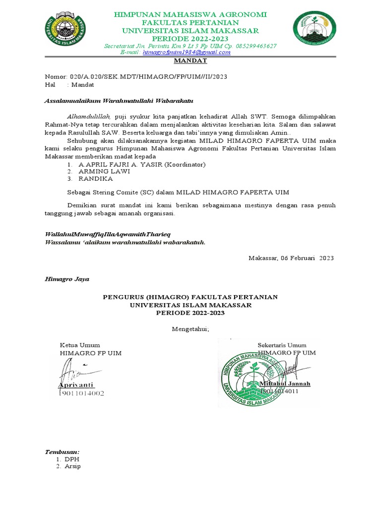 Surat Mandat | PDF
