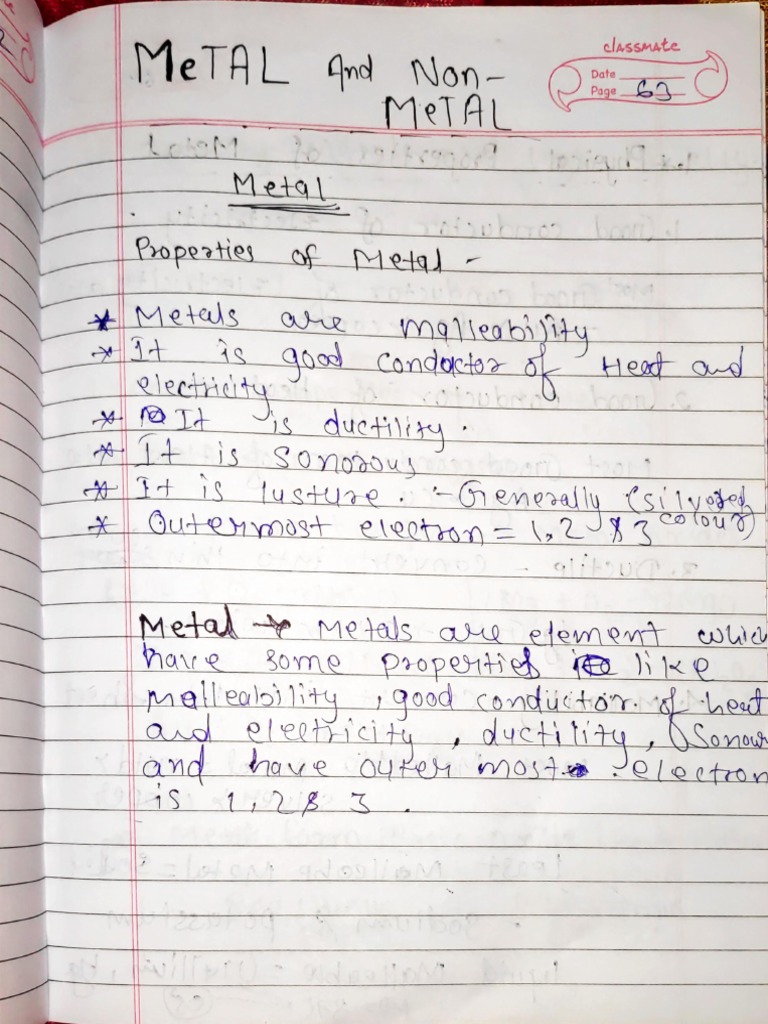 Metal Nonmetal and Metullargy | PDF | Metals | Chemical Substances