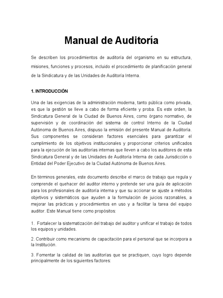 Manual de Auditoría | PDF | Auditoría | Planificación