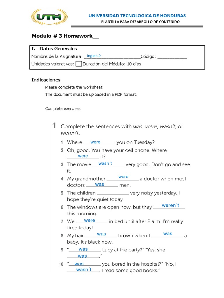 Content Development Template for English 2 | PDF
