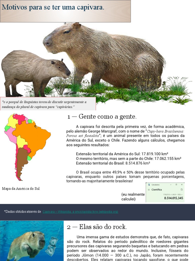 Motivos para Se Ter Uma Capivara. | PDF | América do Sul