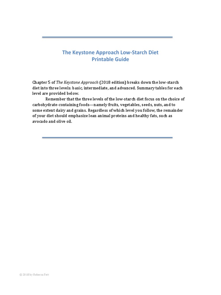 Low Starch Foods Per Keystone Approach | PDF | Fruit | Vegetables