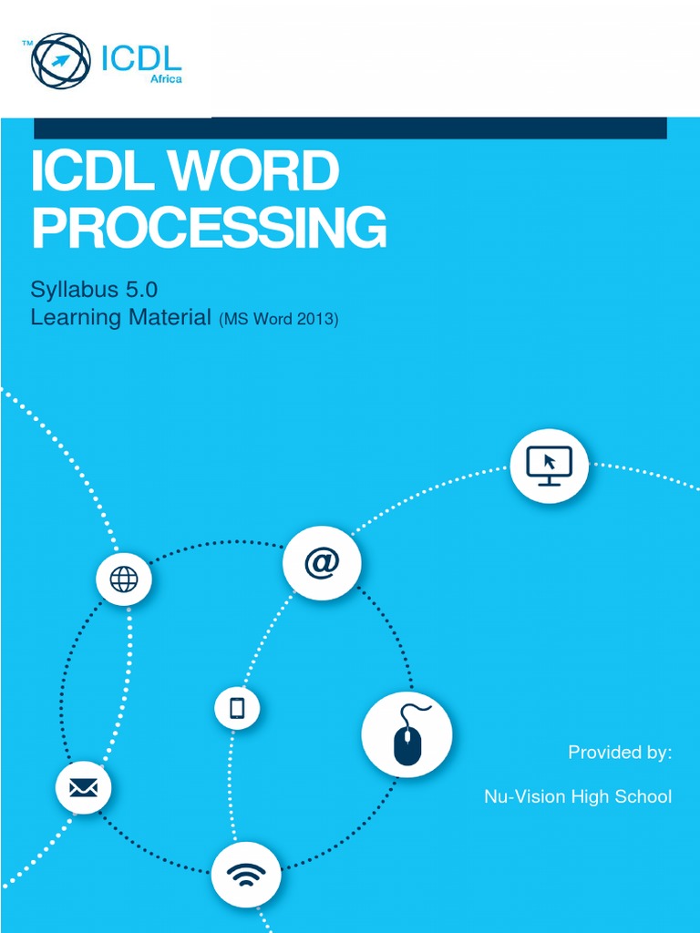 ICDL Word Processing 2013 5.0 - Nu-Vision High School | PDF | Microsoft Word | Computer File
