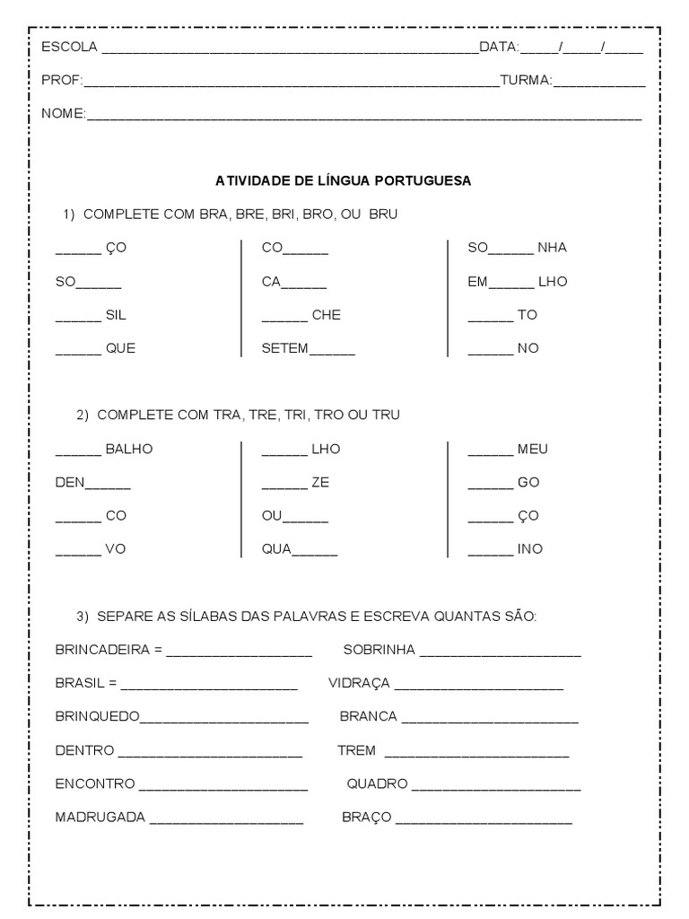 Atividades De Português 2 Ano Pdf