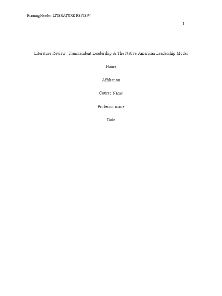 Transcendent Leadership & The Native American Leadership Model | PDF ...