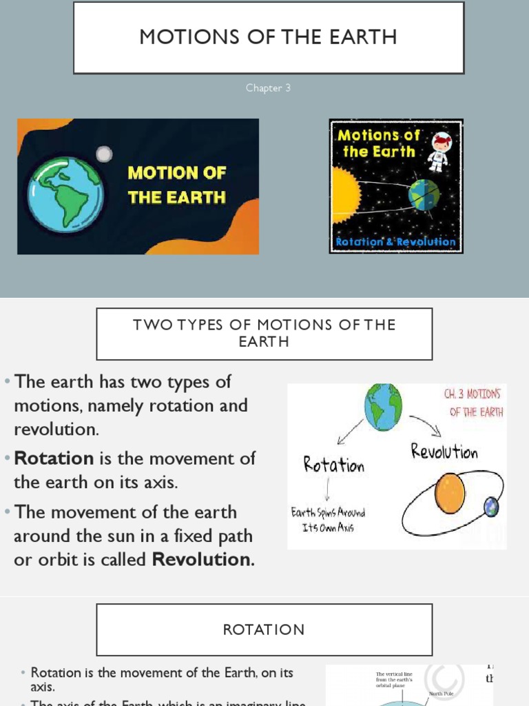 Motions of The Earth | PDF | Night | Equator