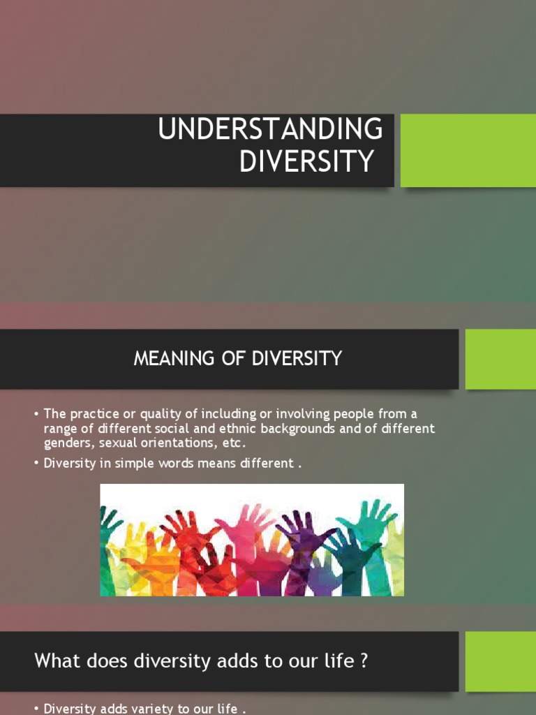 Understanding Diversity | PDF