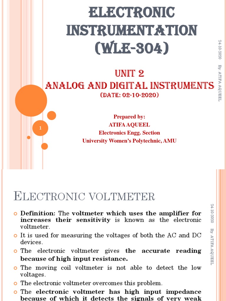 Unit 2 Analog and Digital Instruments: (DATE: 02-10-2020) | PDF | Rectifier | Amplifier