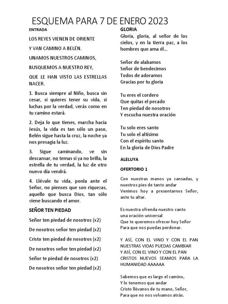 Esquema 7 de Enero 2023 | PDF | eucaristía | Cristo (título)