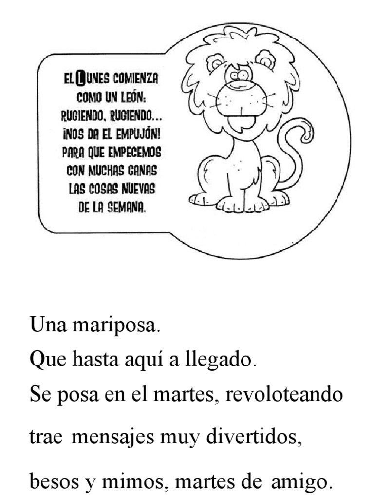 Dibujos Dia Dela Semana | PDF | Poesía