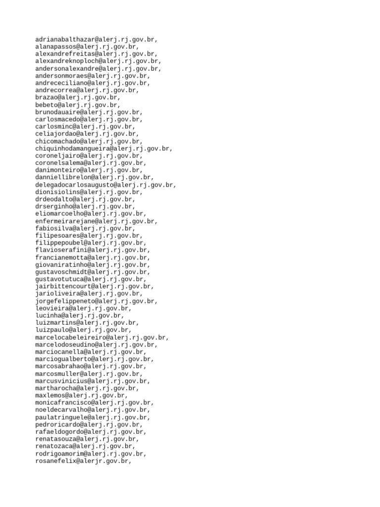 Lista de Email Da Alerj | PDF