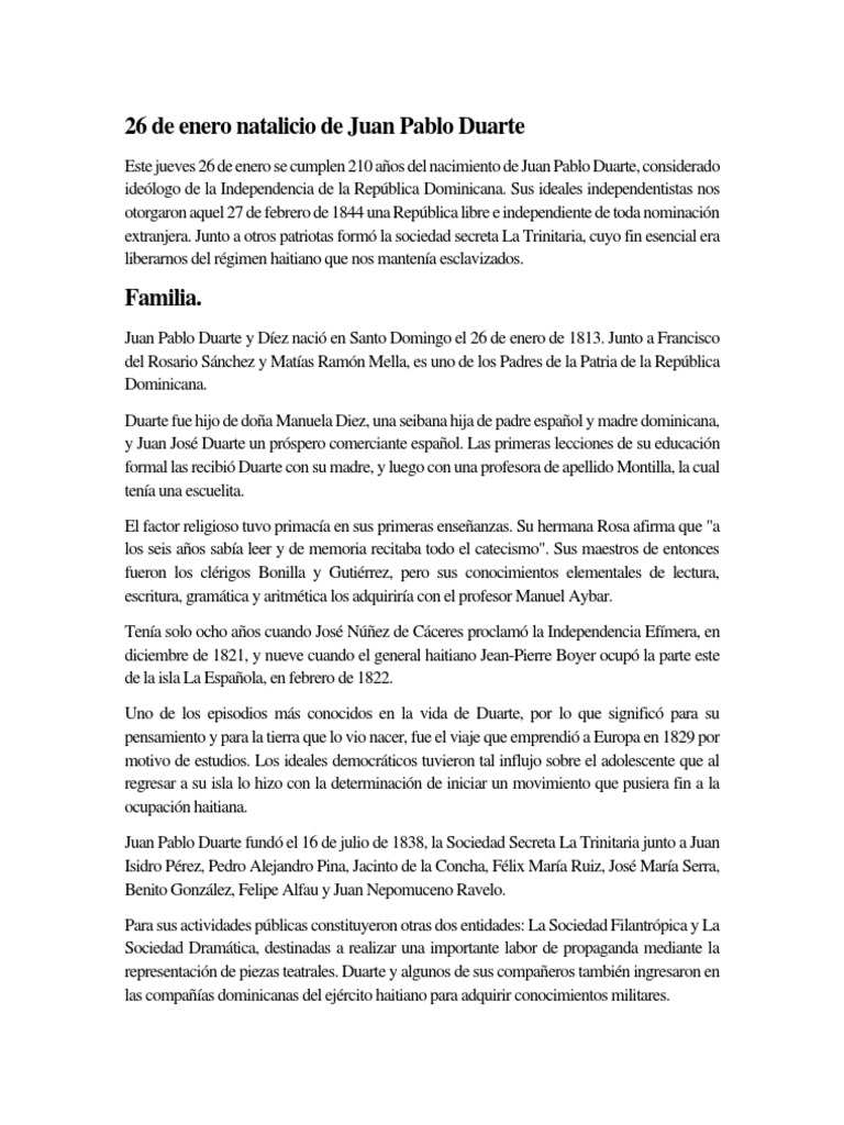 Jaun Pablo Duarte | PDF | República Dominicana