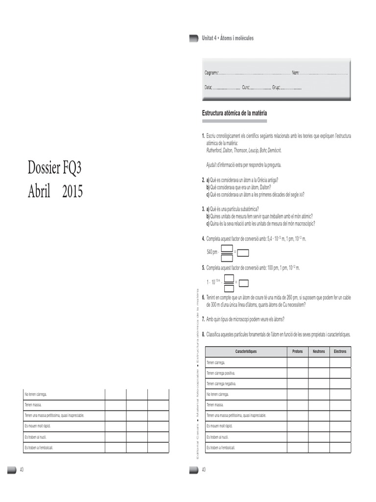 Dossier de recuperació 3r ESO | PDF