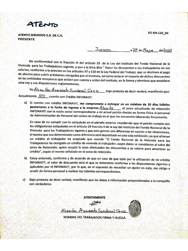 Aviso Infonavit | PDF