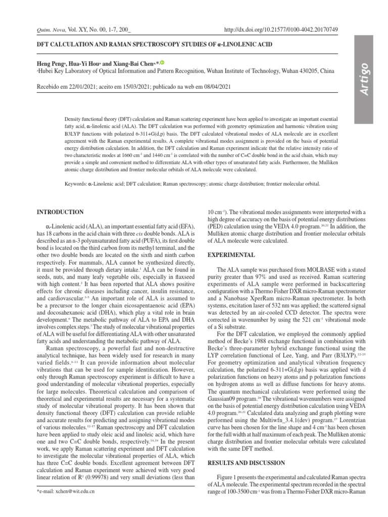 DFT Calculation and Raman Spectroscopy Studies of | PDF | Raman ...
