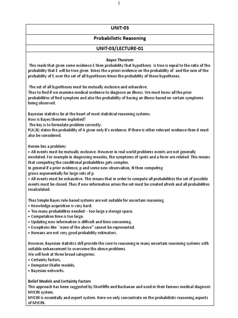 Notes Artificial Intelligence Unit 3 | PDF