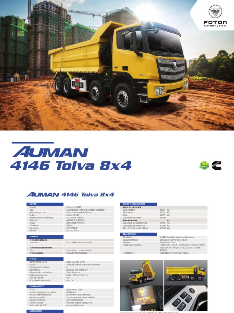 Foton - 4146 8x4 Tolva | PDF