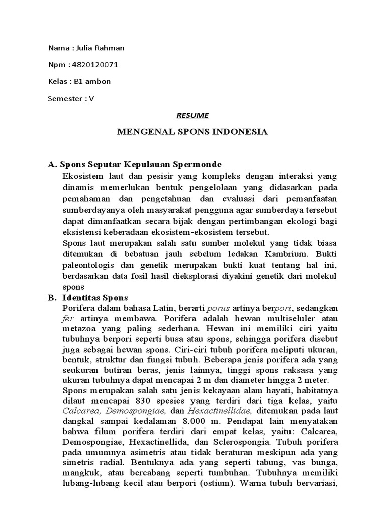 Mengenal Spons Indonesia | PDF