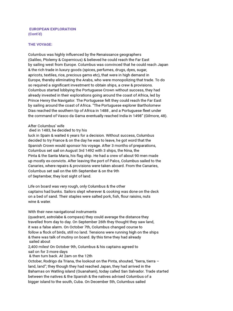 European Exploration | PDF | Christopher Columbus | Age Of Discovery