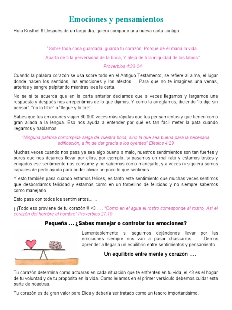3 Emociones Y Pensamientos Pdf Felicidad