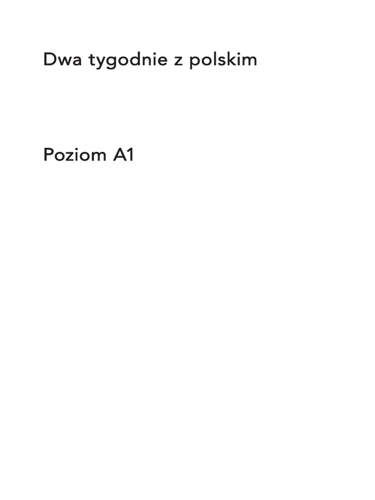 Dwa Tygodnie Z Polskim | PDF