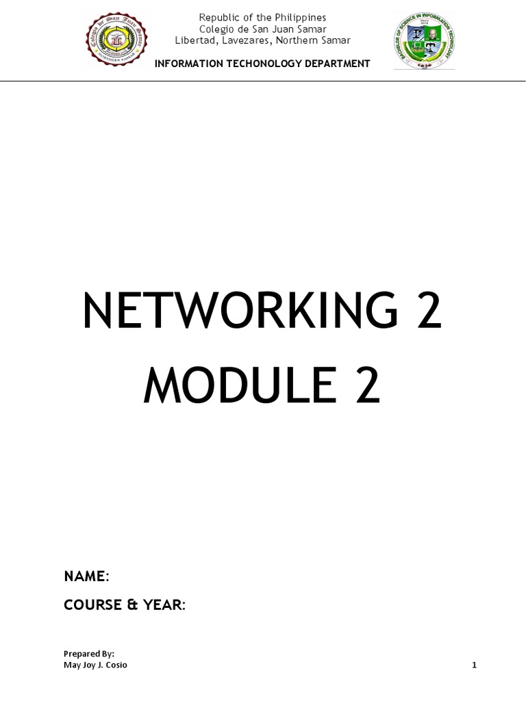 Networking 2 Module 2 Edited Pdf Osi Model Internet Protocol Suite