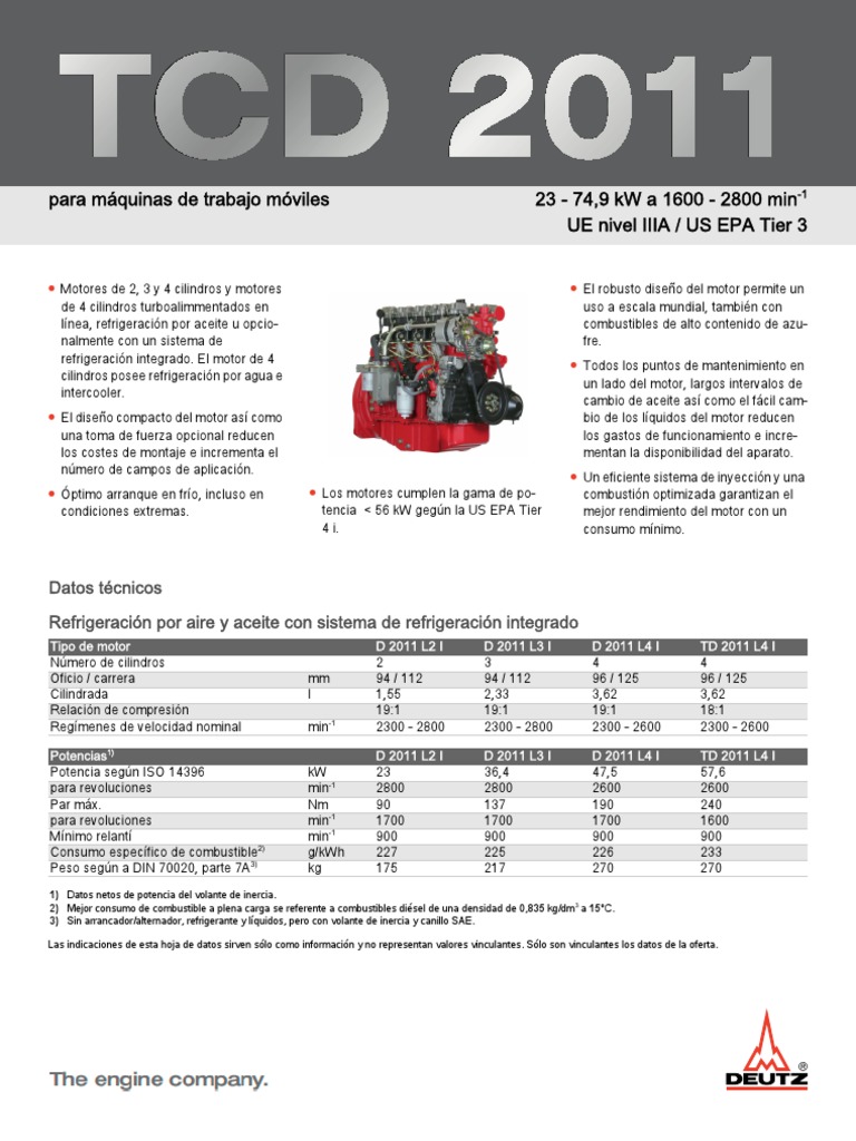 D2011-TCD2011 Es | PDF | Bienes manufacturados | Motores