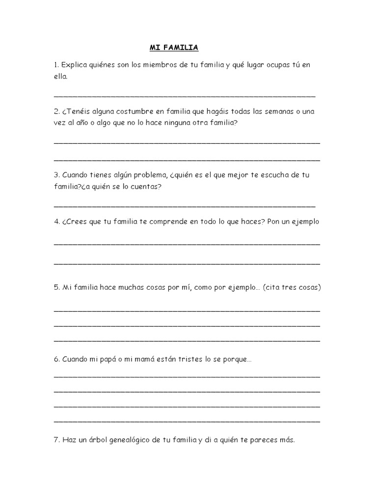 Mi Familia y Mis Amigos | PDF