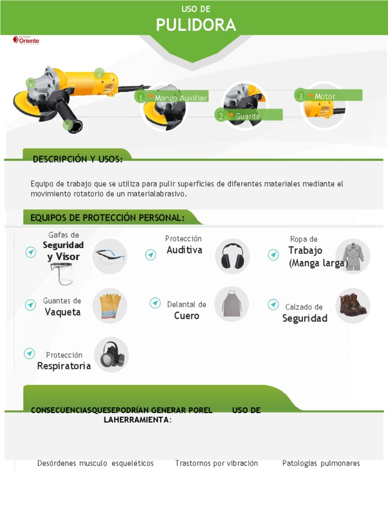 Uso de Pulidora | PDF | Abrasivo | Herramientas