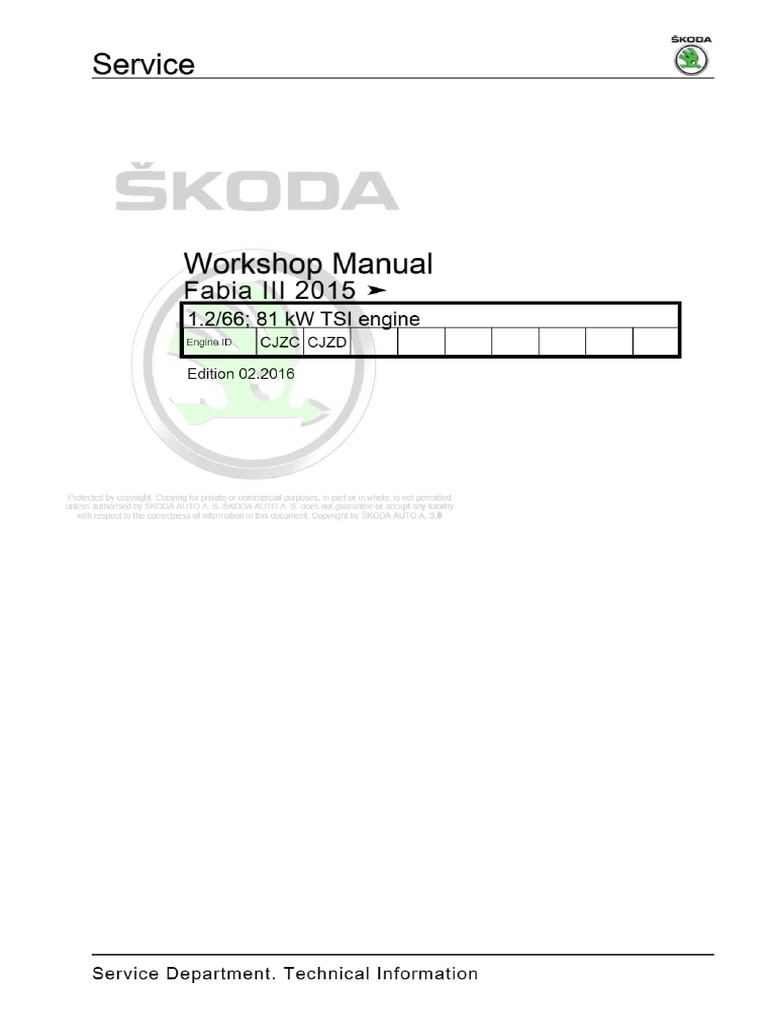 1.2 - 66 81 KW Tsi Engine (CJZC, CJZD) | PDF