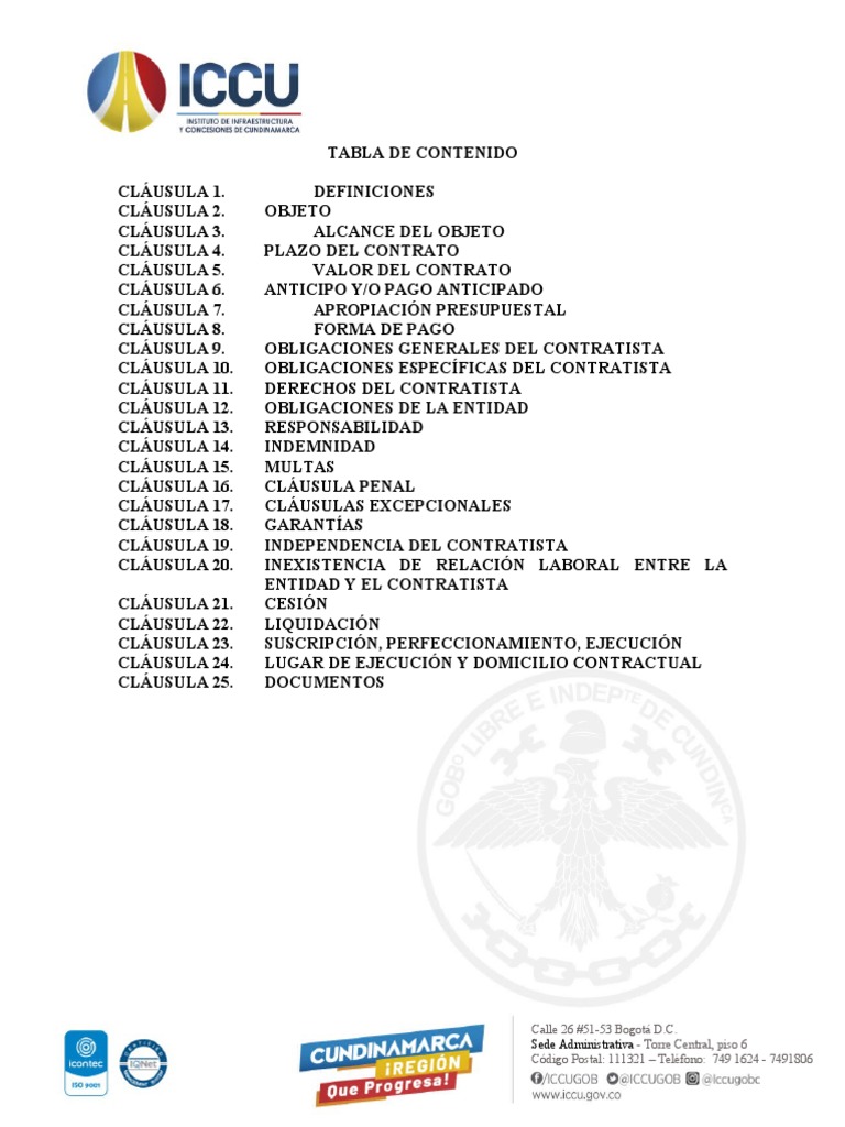Anexo 5 - Minuta Del Contrato - ICCU-LP-030 DE 2022 | PDF | Contratista general | Salario