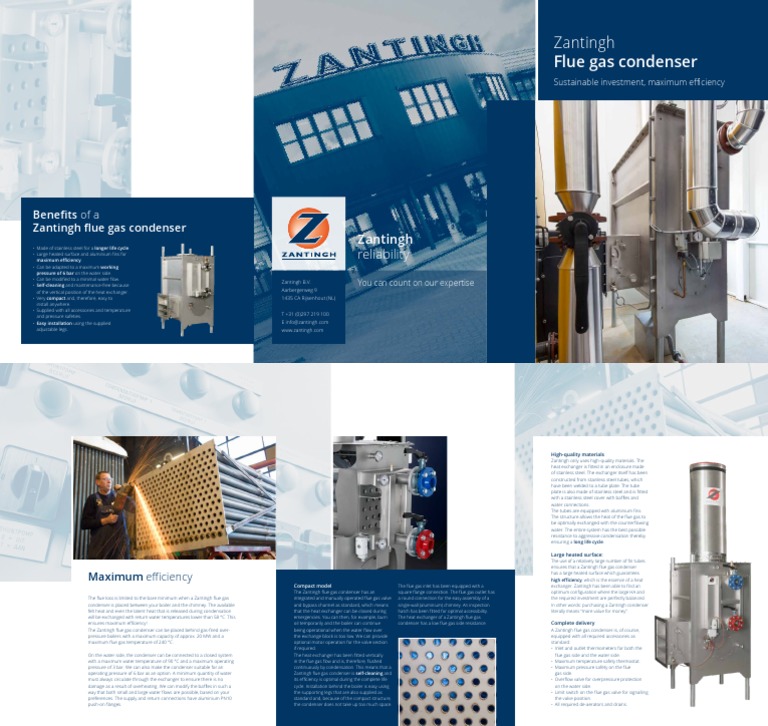 Zantingh Flue Gas Condenser Benefits | PDF | Heat Exchanger | Boiler