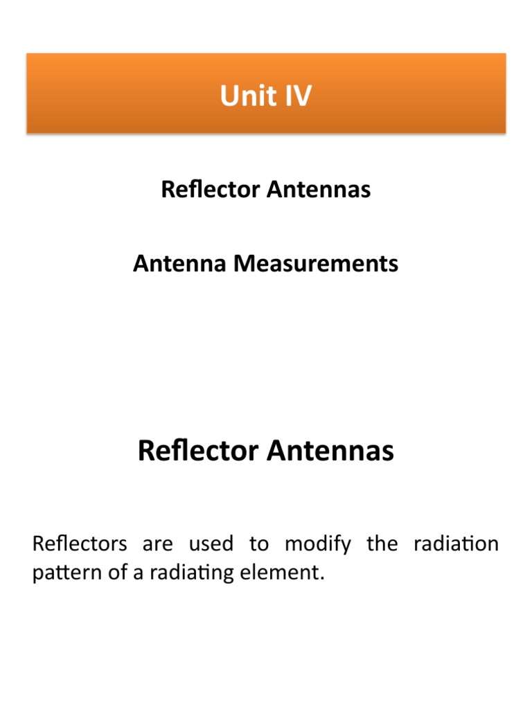 AWP Unit IV Reflector Antennas | PDF | Antenna (Radio) | Wireless