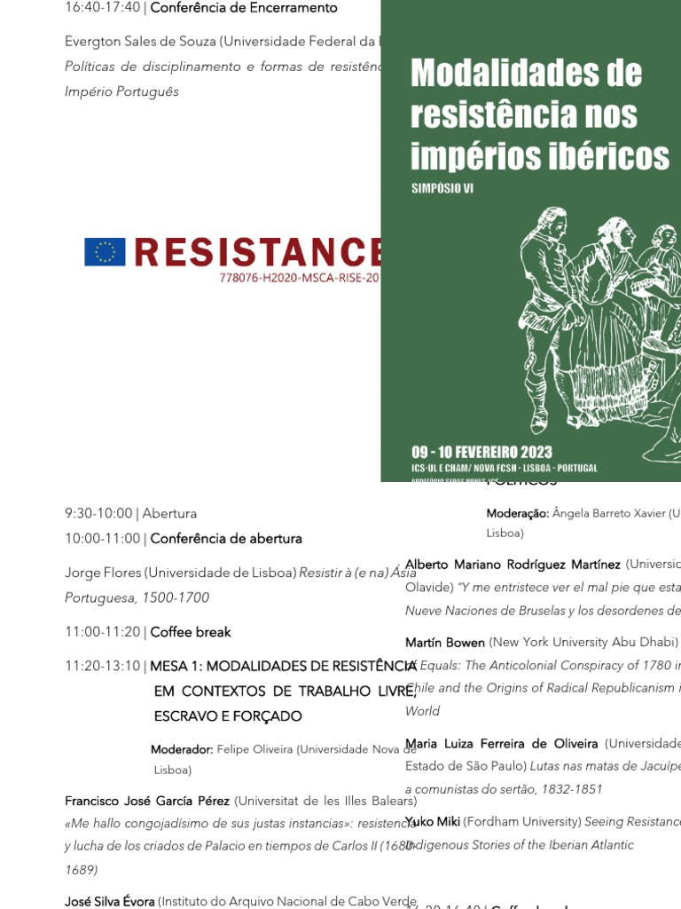 Programa Simposio 6 Resistance | PDF