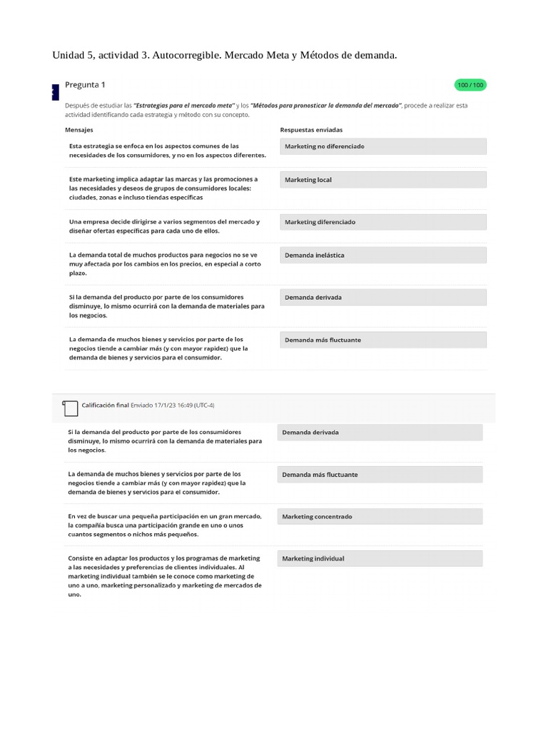 Autocorregible Unidad 5, Mercadotecnia | PDF Autocorregible Unidad 5, Mercadotecnia | PDF
