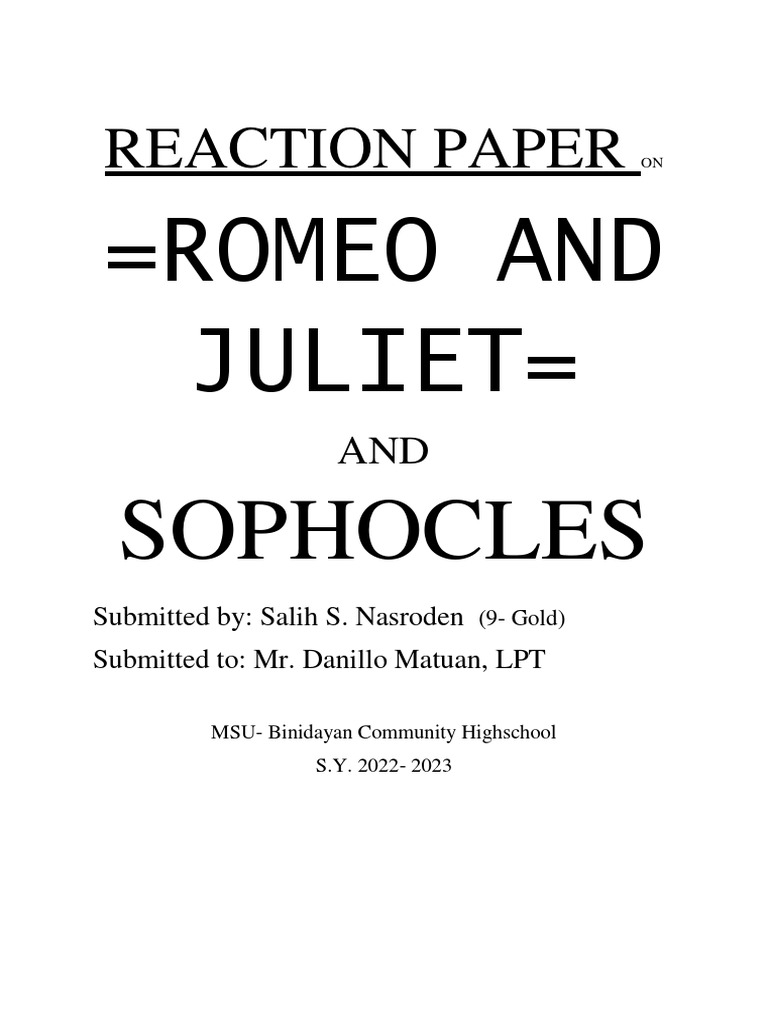 Analysis of "Romeo and Juliet" & "Oedipus Rex" | PDF | Sophocles ...