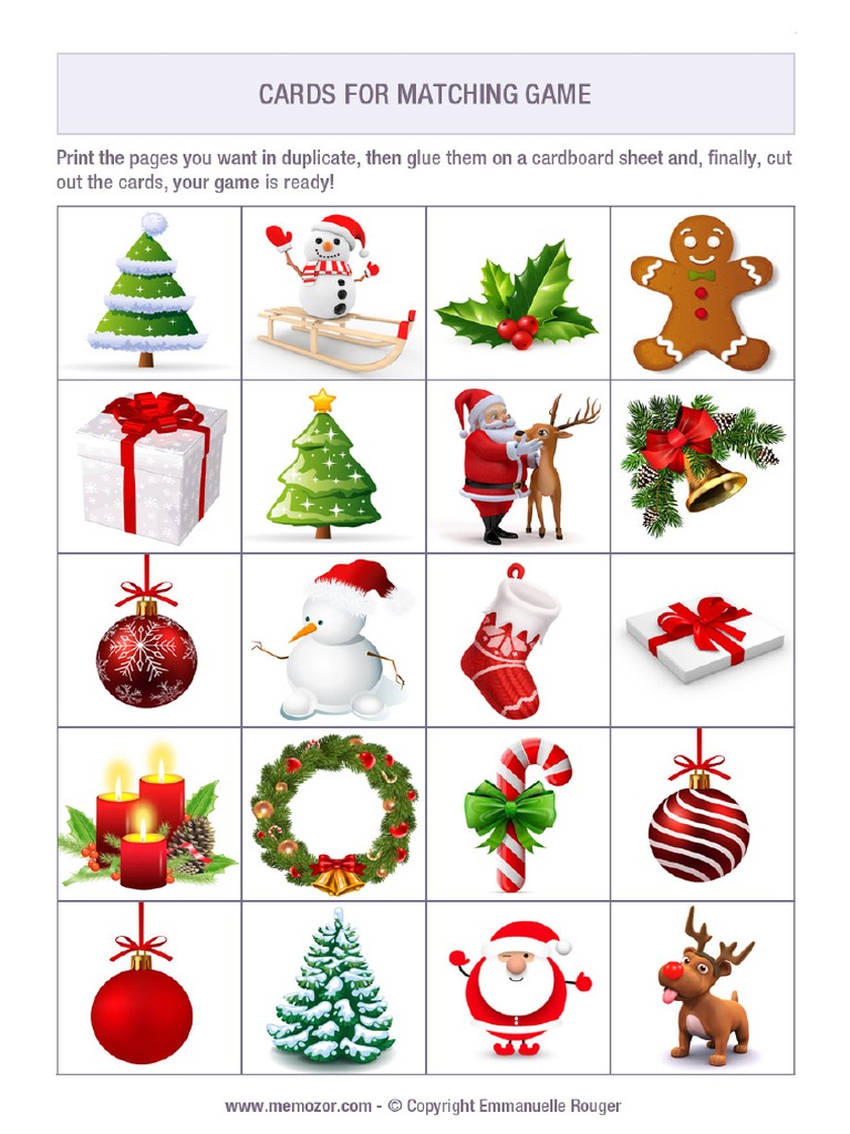 Printable Memory Game Christmas | PDF